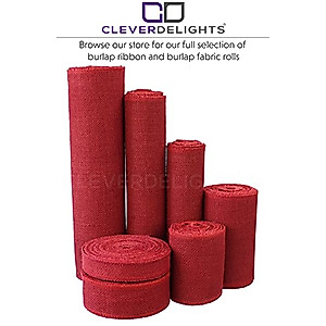 CleverDelights 12" Red Burlap Roll - Finished Edges - 5 Yards - Jute Burlap Fabric