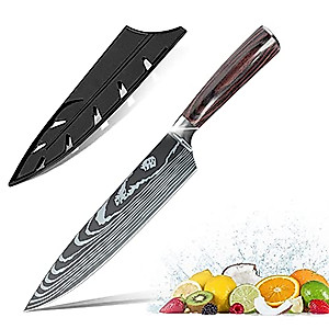 ZENG Kitchen Knife Set 10 PCS, Kitchen Knife Set without Block, Japanese Knife Set Stainless Steel, Chef knife set Professional, Pakkawood Handle, Sharp Knife Set for Vegetable Meat Fruit
