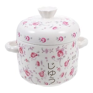 Angoily Ceramic Stew Pot with Lid and Handle Steam Soup Bowl Steaming Cup for Egg Custard Medicinal Birds Nest Pink