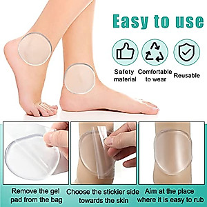 6 Pcs Gel Ankle Pads Ankle Gel Discs Ankle Protector Brace Roller Skates Accessories for Men Women Boots Figure Ice Skating Hockey Inline Hiking Riding Ski Ankle Protection
