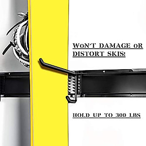 WALMANN Wall Mount Tool Organizer, Ski Wall Rack, Garage Storage Rack, Heavy Duty Garden Tool Storage Organization System, Holds Up to 300lbs