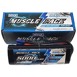 NHX Muscle Pack 8.4V 5000mAh 7-Cell Nimh Hump Battery w/ EC3 Connector