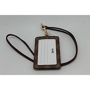 Coach Signature PVC Lanyard ID Holder