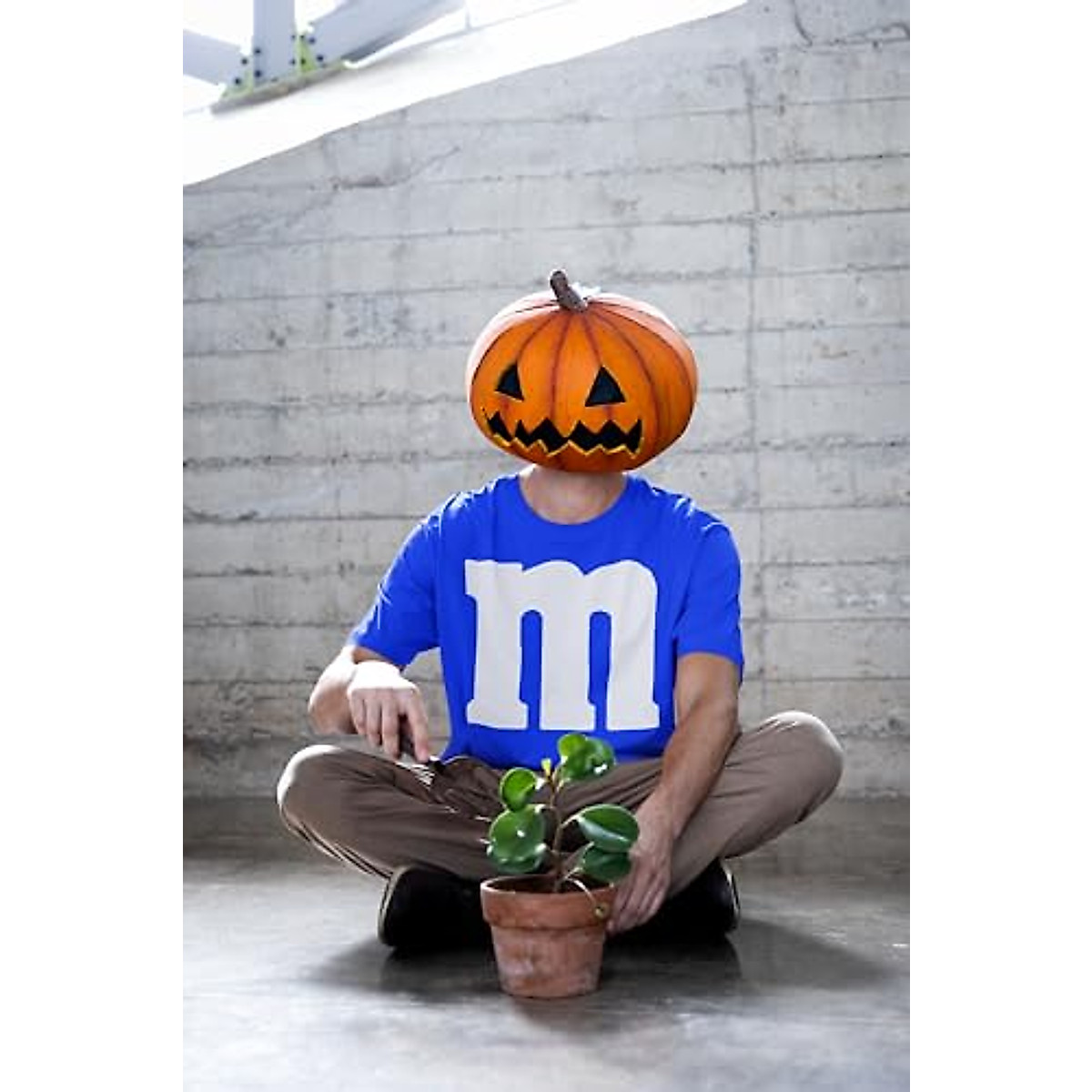 Letter M Halloween Men's T-Shirt Funny Team Groups Costumes Party (M, Royal)