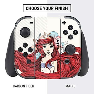 Skinit Decal Gaming skin compatible with Nintendo Switch Bundle - Officially Licensed Disney The Little Mermaid Ariel Illustration Design