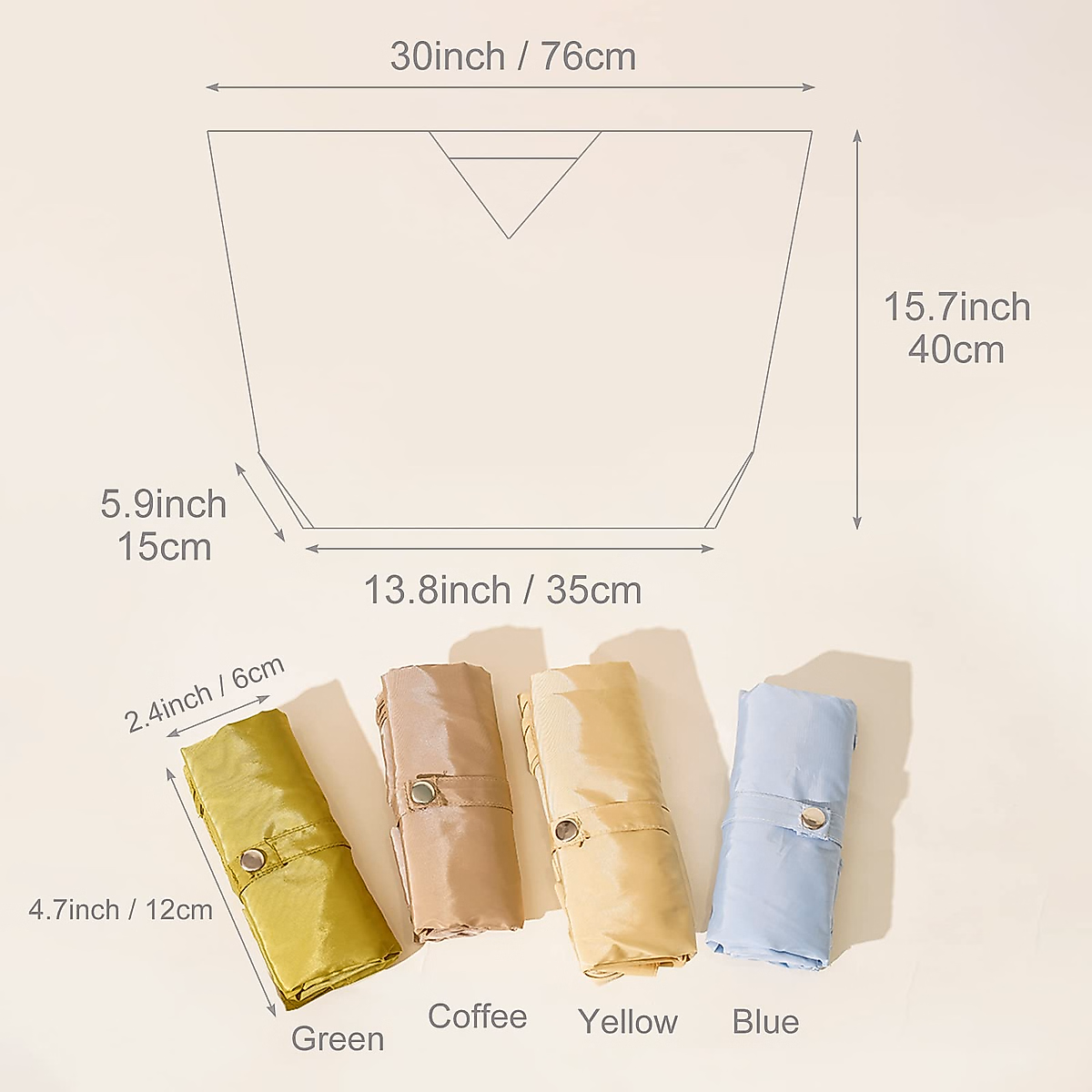 NKTDWO Foldable Shopping Bag for Groceries, Large Capacity Portable Tote Bag for Travel Waterproof Reusable Bags with Handles for Supermarket Picnic Beach (Brown)