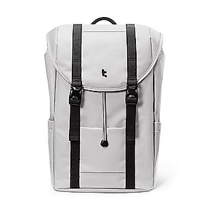 tomtoc Flap Laptop Backpack, Lightweight, Water-Resistant Casual Daypack, Durable Work-pack, Vintage Classic Rucksack for 13-16 Inch MacBook, perfect for Campus, Street, Large Capacity, 22L Gray