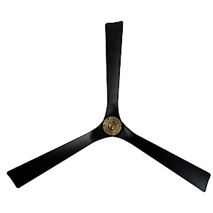 Modern Forms Torque Indoor and Outdoor 3-Blade 70in Smart Ceiling Fan in Soft Brass Matte Black with Remote Control Compatible with Alexa and iOS or Android App