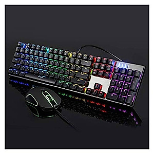 RGB Gaming Keyboard and Backlit Mouse Combo USB Wired Backlit Keyboard LED Gaming Keyboard Mouse Set for Laptop PC Computer Game and Work
