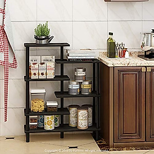 Furinno Turn-N-Tube 6-Tier Accent Display Rack, Espresso/Black