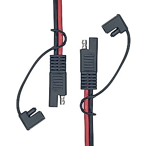 SAE to SAE Extension Cable - 12AWG Quick Disconnect Wire Harness with Waterproof Cover for Solar Panel Battery Automotive RV Camp Trailer Tractor （3FT） Black