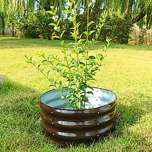 SnugNiture 3 Pcs 2x2x1ft Round Galvanized Raised Garden Bed Kit Outdoor, Metal Planter Box for Planting Plants Vegetables, Brown