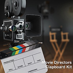 Brandon-dy 10“x12”Acrylic Film Movie Directors Clapboard,Hollywood Filming Slate Movie Clapboard,Movie Film Clap Board，Cut Action Scene Board for Films
