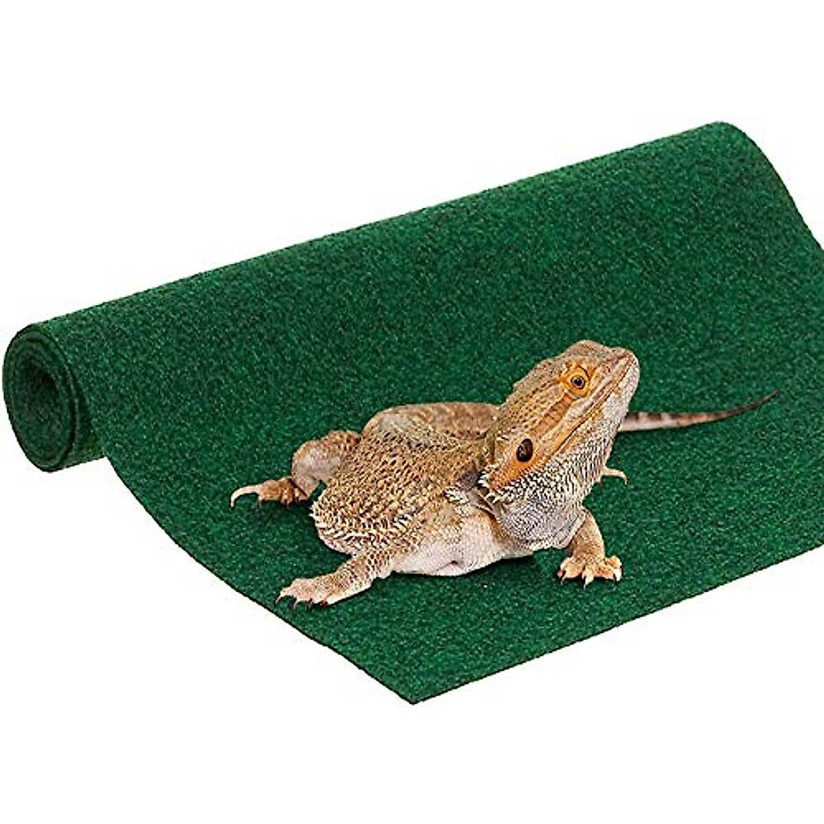 SunGrow Reptile Mat, Terrarium Floor Liner, 30BR/40BR/50/65 Gallon, Substrate Carpet Soft Bedding for Gecko, Lizard, Snake, Tortoise, Reptile Cage Tank Supplies and Accessories, Green, 17x35x1 Inches