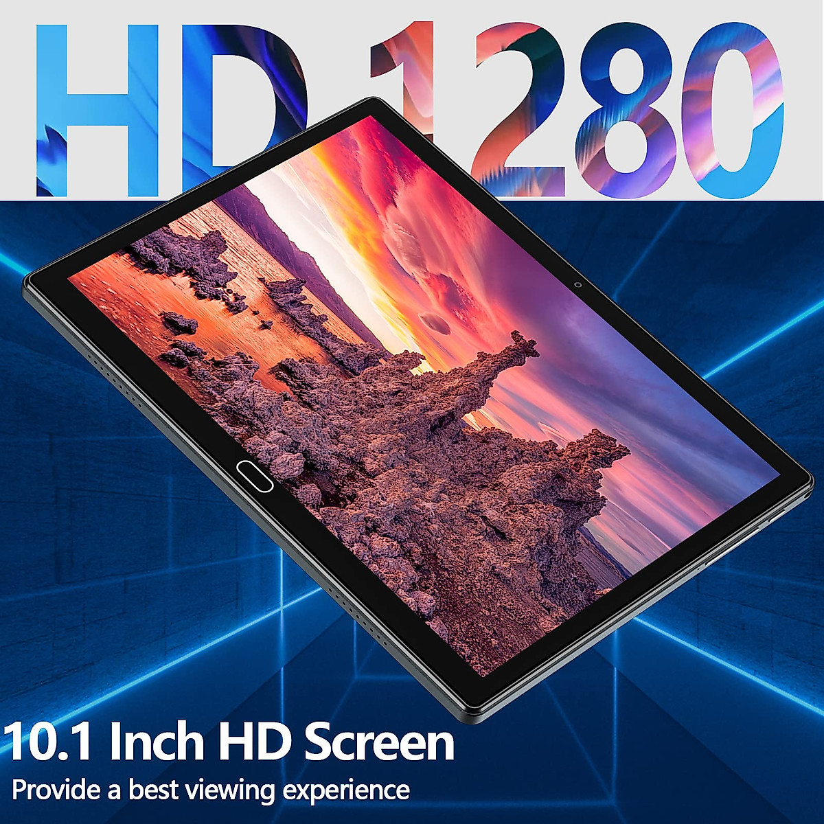 Android Tablet 10.1 Inch 64GB Storage 4GB Ram, 2024 Latest Tablet with Octa-Core Chip, 512GB Expandable 13MP Camera, 6000mAh Battery, GPS, Bluetooth, WiFi, USB-C, HD Touchscreen Tablets(Gray)