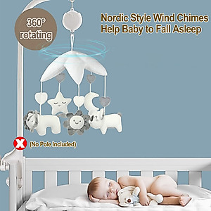 vocheer Baby Music Crib Mobile, Soft Plush Animal Rotating Toys, Infant Crib Hanging Toy Mobile for Crib Girs&Boys 0-24 Months (Lion & Koala)