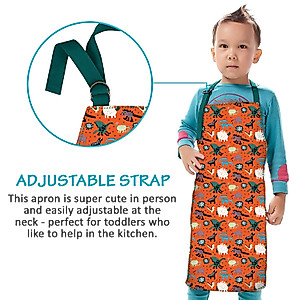 Dinky Ninky - Waterproof Toddler Apron with Dinosaur Print - Adjustable PVC Apron for Little Cooks & Artists, Ages 2-4, Easy-Clean Kitchen & Art Smock