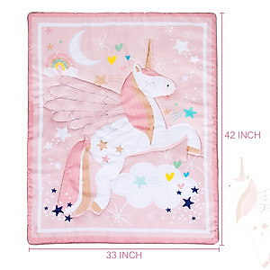 UOMNY Play Mat for Baby Toddler Crawling Mat Washable Playmat 33x42 inch Toddler Playpen Mat Baby Floor Mat for Kids Toddlers Pink Unicorn