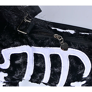 Nite closet Unicorn Purse for Women Gothic Bag Crossbody Shoulder Cute Fluffy Animal Halloween (Black)