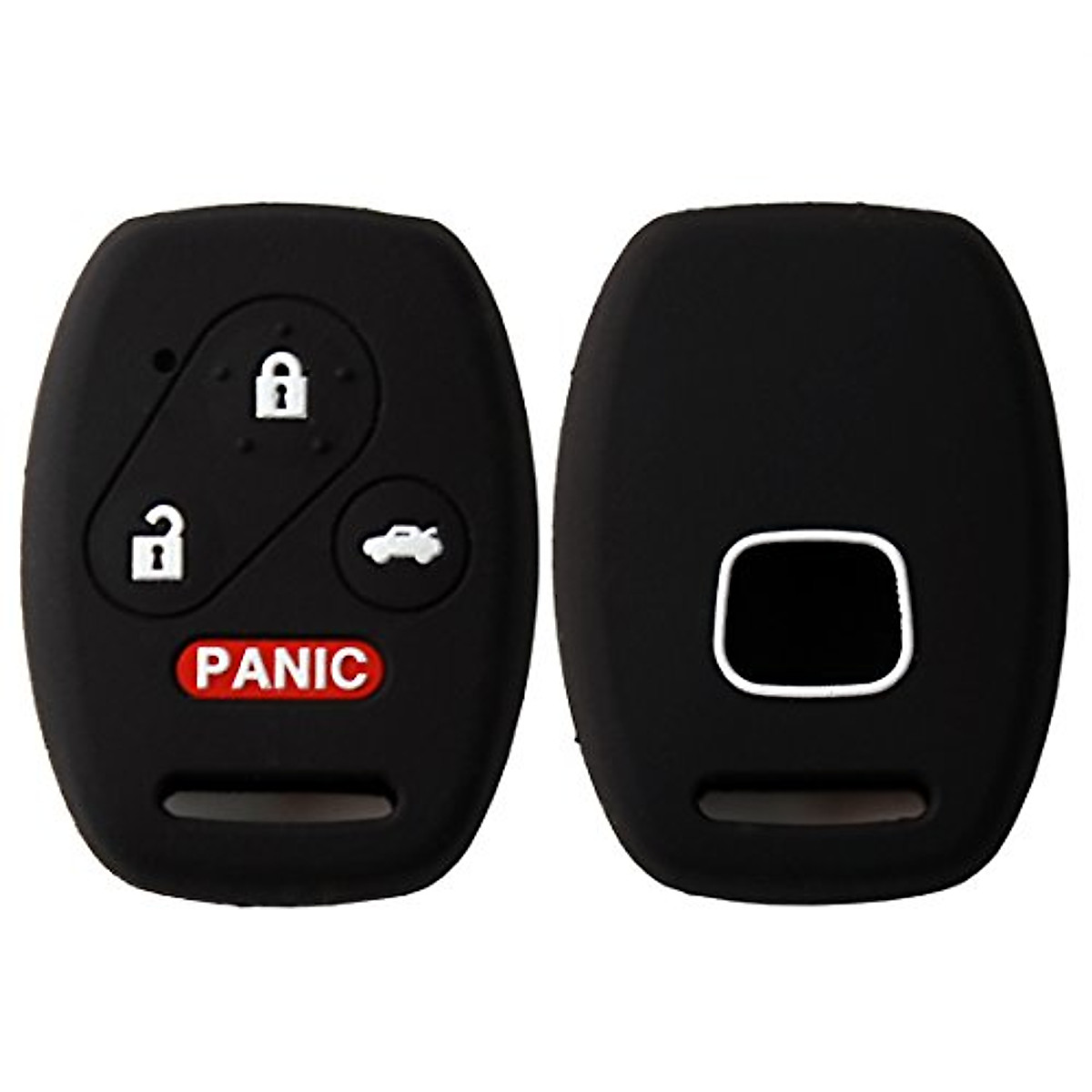 Keyless4U Protective Key Fob Case Cover Remote Skin for Honda Accord Civic CR-V Pilot 3+1 Buttons Key (Black)