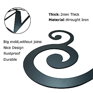 24 Inch House Plaque Letter - Wrought Iron Metal Scrolled Monogram Initial Letter Home Door Wall Hanging Art Decor Family Name Last Name Letter Sign (L, 24 x 11 inches,Thick 2mm) Christmas Gift