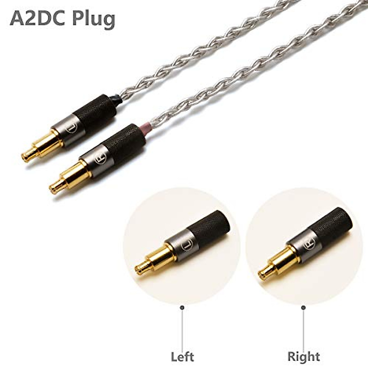 GUCraftsman 6N Single Crystal Silver Upgrade Headphones Cable 2.5mm/4.4mm Balanec Headphone Upgrade Cables for Audio Technica ATH-ESW990H MSR7B ESW950 AP2000 ES770H SR9 ADX5000 A2DC (4.4mm Plug)