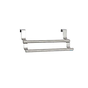 DOITOOL Towel Racks, Bathroom Double Towel Bar Stainless Steel Over The Door Towel Bar Brushed Towel Hanger Over Cabinet Kitchen Dish Towel Bar Rack