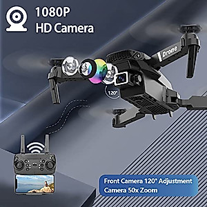 MOCVOO Drone With 1080P Camera Adults Beginners Kids, Foldable RC Quadcopter, Toys Gifts, FPV Video, 2 Batteries, Carrying Case, One Key Start, Headless Mode, Waypoints fly, 360 Degree Flips, A-Black