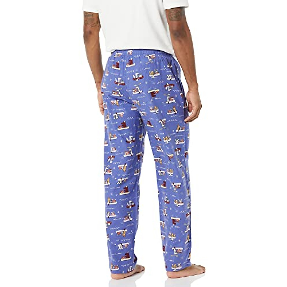 Amazon Essentials Men's Flannel Pajama Pant - Discontinued Colors, Deep Blue Boat Party, Large