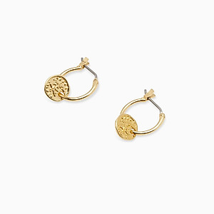 gorjana Women's Ana Coin Huggie Earrings, 18K Gold Plated, Surgical Steel Hinge Closure