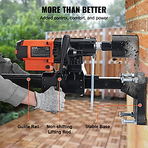 VEVOR Diamond Core Drilling Machine, 8in Wet&Dry Concrete Core Drill Rig with Stand, 750RPM Speed & 1-1/4" 5/8" Thread & Lifting Handle, 8in Drilling Diameter for Concrete Brick Block Stone, 2500W