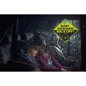 2 PCS Baby On Board Stickers for Cars, Baby on Board Car Signs Safety Warning Stickers Reflection Waterproof Stickers for Window Cling (5×5 Inch)