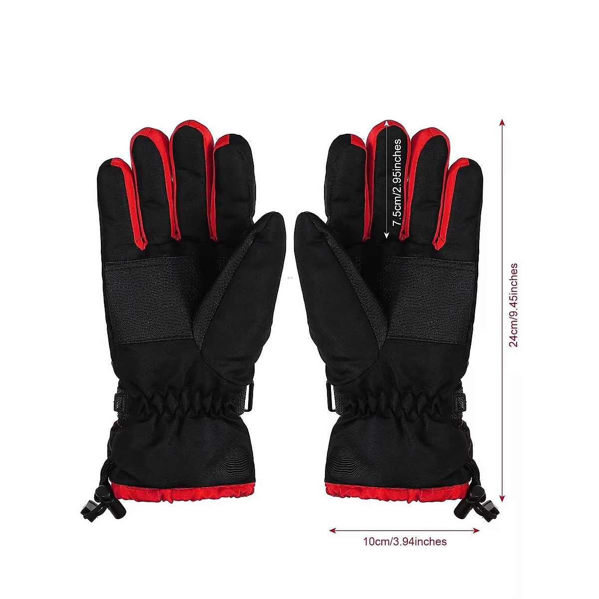 SATINIOR Women Winter Ski Gloves Waterproof Snow Gloves Warm Snowboard Gloves for Cold Outdoor Activities (Black)