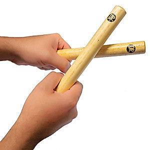 DP Music Hand Percussion Musical Instrument Set - Include: 1 Pair 8 Inch Rhythm Sticks Wood Claves and 1 Pair Egg Shakers (Green)