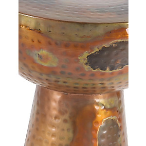 Deco 79 Metal End Accent, Side Table 14" x 14" x 20", Copper