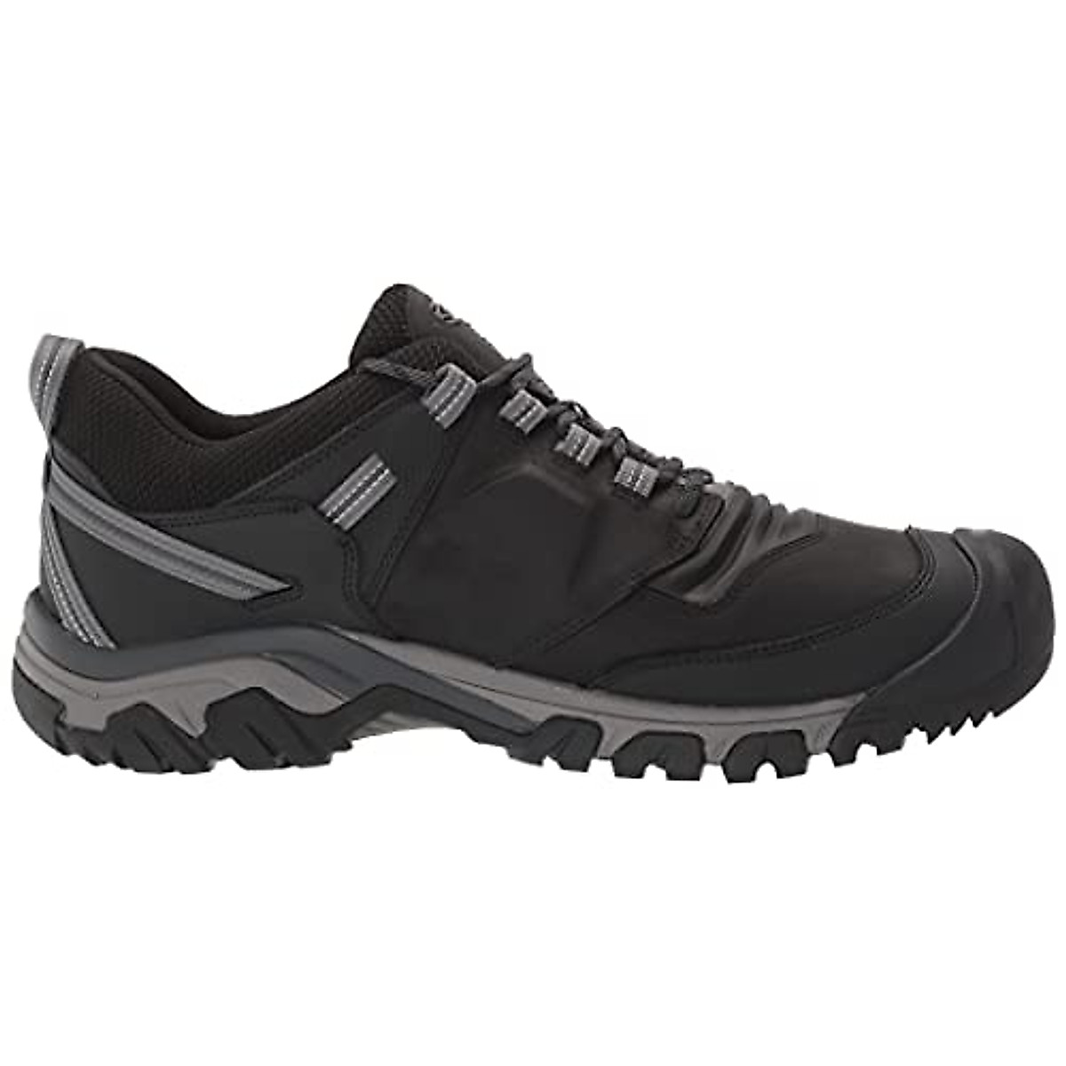 KEEN Men's Ridge Flex Low Height Waterproof Hiking Boots, Black/Magnet, 12