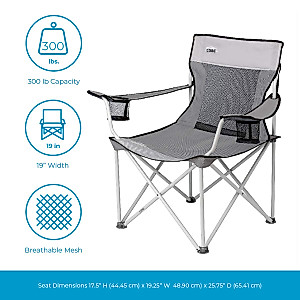 CORE Portable Folding Padded Mesh Quad Chair with Carry Bag