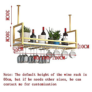 LBHXZZ Wine Rack Ceiling Shelf, Ceiling Shelf Hanging, Ceiling Shelf Mounted Floating Suspended, Adjustable Height Ceiling Decoration Shelf for Bars/Restaurants/Kitens Home Decoration