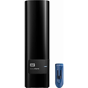 WD Western Digital SH2000GB5YR Easystore 10TB External USB 3.0 Hard Drive Bundle with 32GB Easystore USB Flash Drive, Black