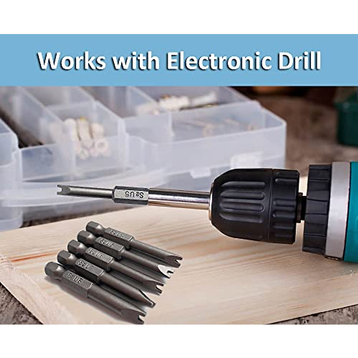 Spanner Screwdriver Bits 5in1 Set U4 U5 U6 U7 U8, SKZIRI 5PCS U-shaped Screwdriver Bit Magnetic Power Tools 1/4" Hex Shank 1/2inch Length