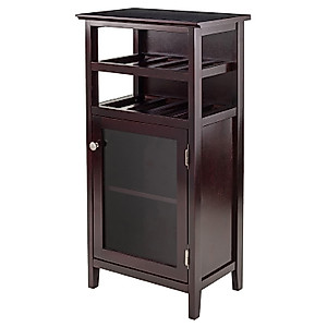 Winsome Alta Wine Cabinet, Dark Wood (92119)