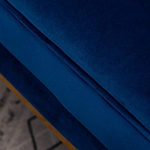 Roundhill Furniture Lenola Upholstered Accent Arm Chair, Blue 29.75D x 27.5W x 34.5H Inch