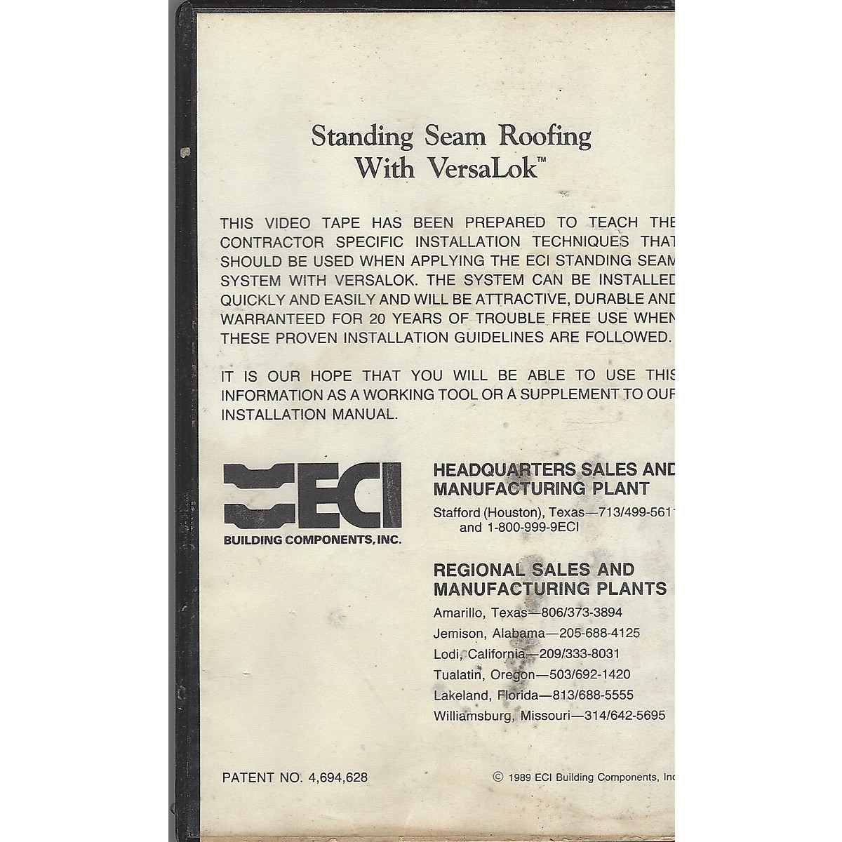 ECI's, Standing Seam Roof System with VersaLok, Installation techniques, A Seam to Snap or a Snap t Seam