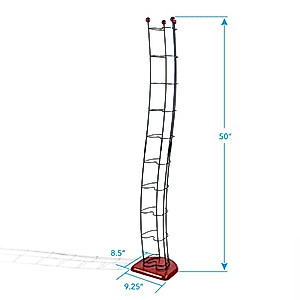 Atlantic Wave Wire CD Tower - Hold 110 CDs in Steel and Black Cherry Wood, PN1316