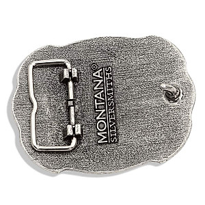 Montana Silversmiths Officially Licensed John Deere Attitude Western Belt Buckle (Scalloped Duo Silver)
