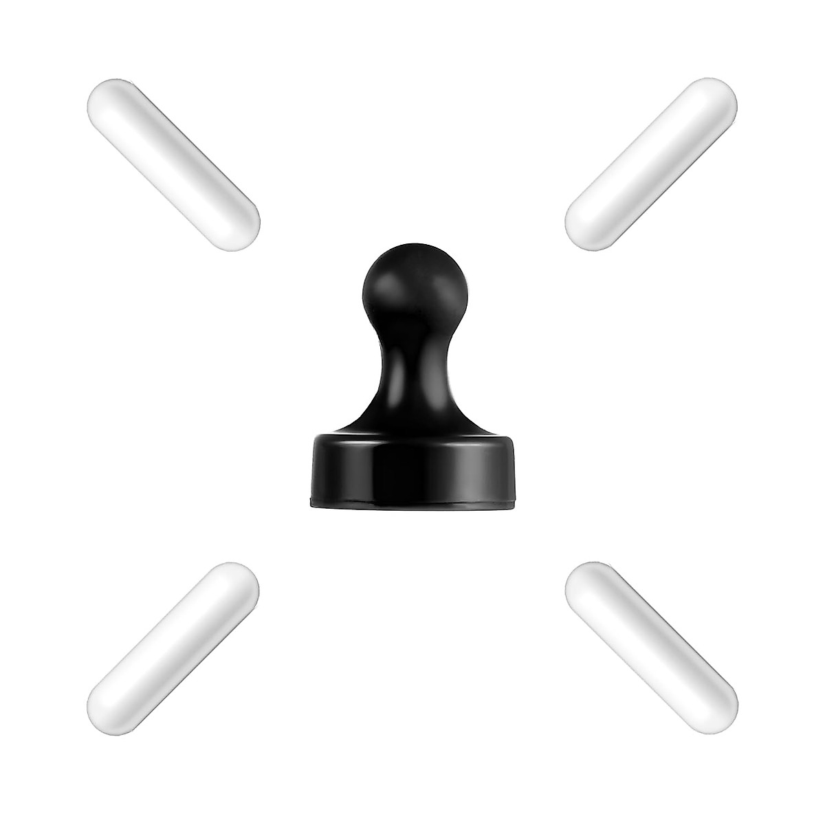 ANZESER 4 Pcs 30mm(1.8 inch) PTFE Magnetic Stirrer Mixer Stir Bar,Laboratory Bar,Stir Plate Bar + Black Stir Bar Retriever, Magnetic Retriever