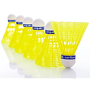 Carlton F1 -Ti Medium Speed Shuttlecocks, Yellow (Tube Of 6)