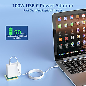 Mac Book Pro Charger - 160W USB C Fast Charger Power Adapter Compatible with New MacBook Air 13 Inch & MacBook Pro 16, 15, 14, 13 Inch 2021 2020 2019 2018, 6.6ft USB C to C Charge Cable