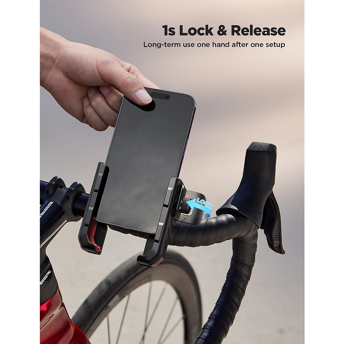 JOYROOM Motorcycle Bike Phone Mount Holder Bicycle Handlebar Cell Phone Mount - Stroller Scooter Phone for iPhone Samsung Galaxy 4.7''-7'' Cellphones - Motorcycle Mountain Bike Accessories