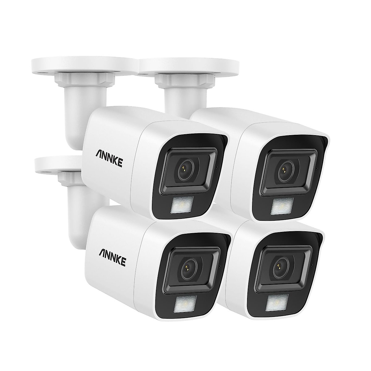 ANNKE (4 1080P Security Camera Kits with Smart Dual Light, Built-in Mic, 4-in-1 (TVI/AHD/CVI/CVBS) CCTV Surveillance Cam with 3.6mm Lens&78° Angle of View, IP67 Weatherproof with Power Cables